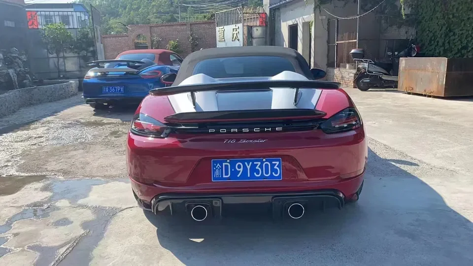 Dry Carbon Fiber Rear Wing For Porsche 718 Carbon Fiber Tail Wing For ...