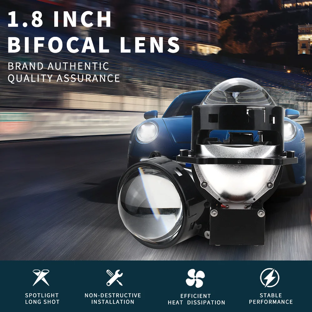 Hot Motorcycle Headlight 1.8inch Bi Led Projector Len Auto Hi/Lo ...