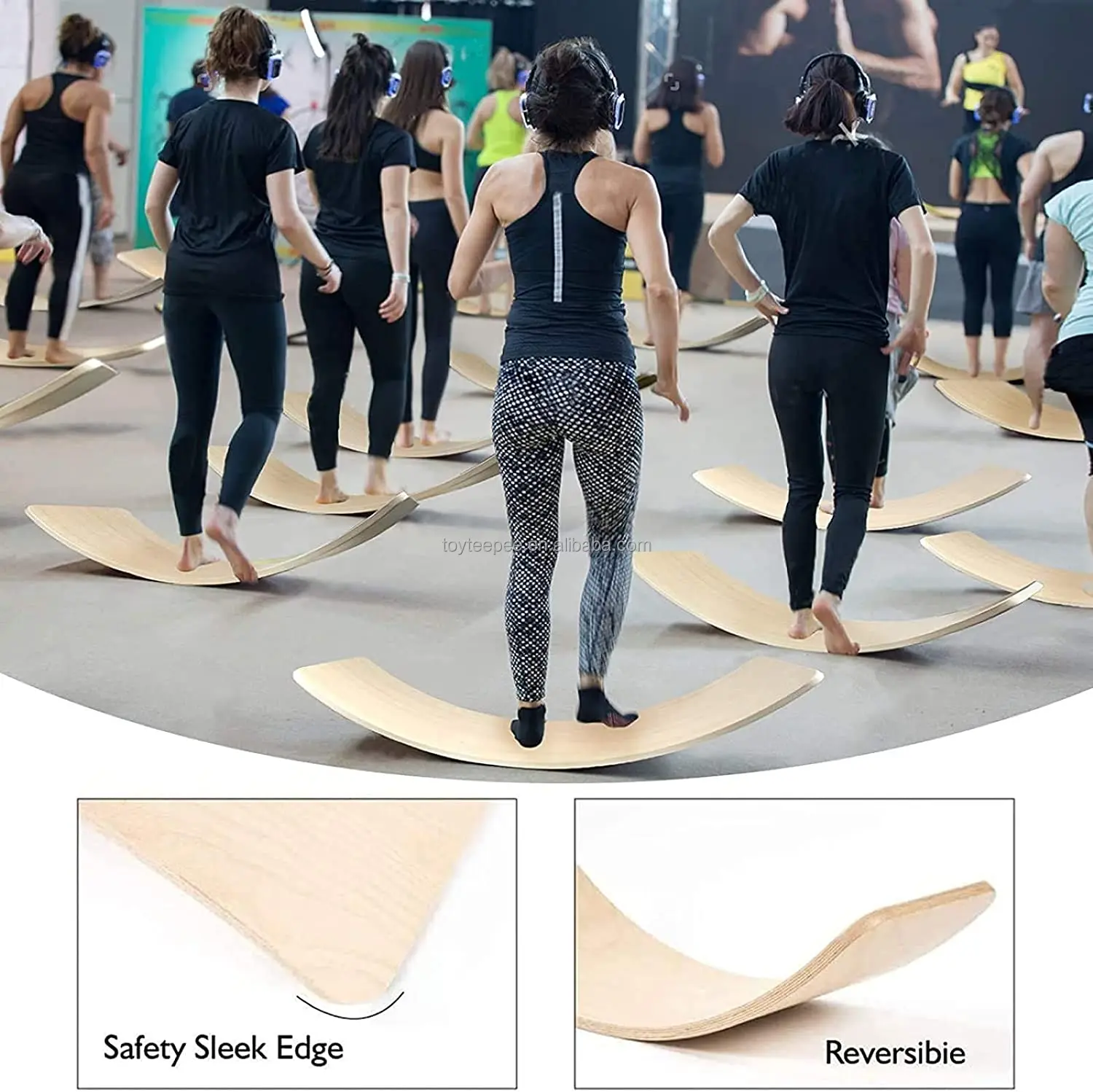 Wooden Wobble Balance Board,35 Inch Rocker Board Natural Wood,Kids ...