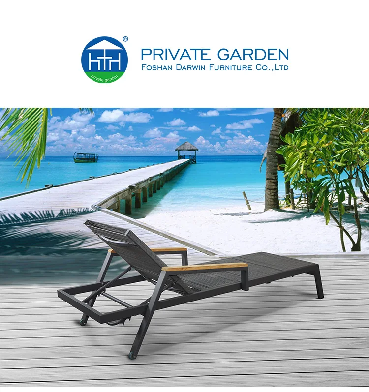 Cheap Pool Beach Sun Loungers Mesh Aluminum Chaise Lounge Outdoor Chair ...