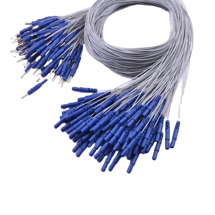 High Quality Ecg Ekg Electrode Cable 1.5mm Ecg Electrode Needle Male To ...