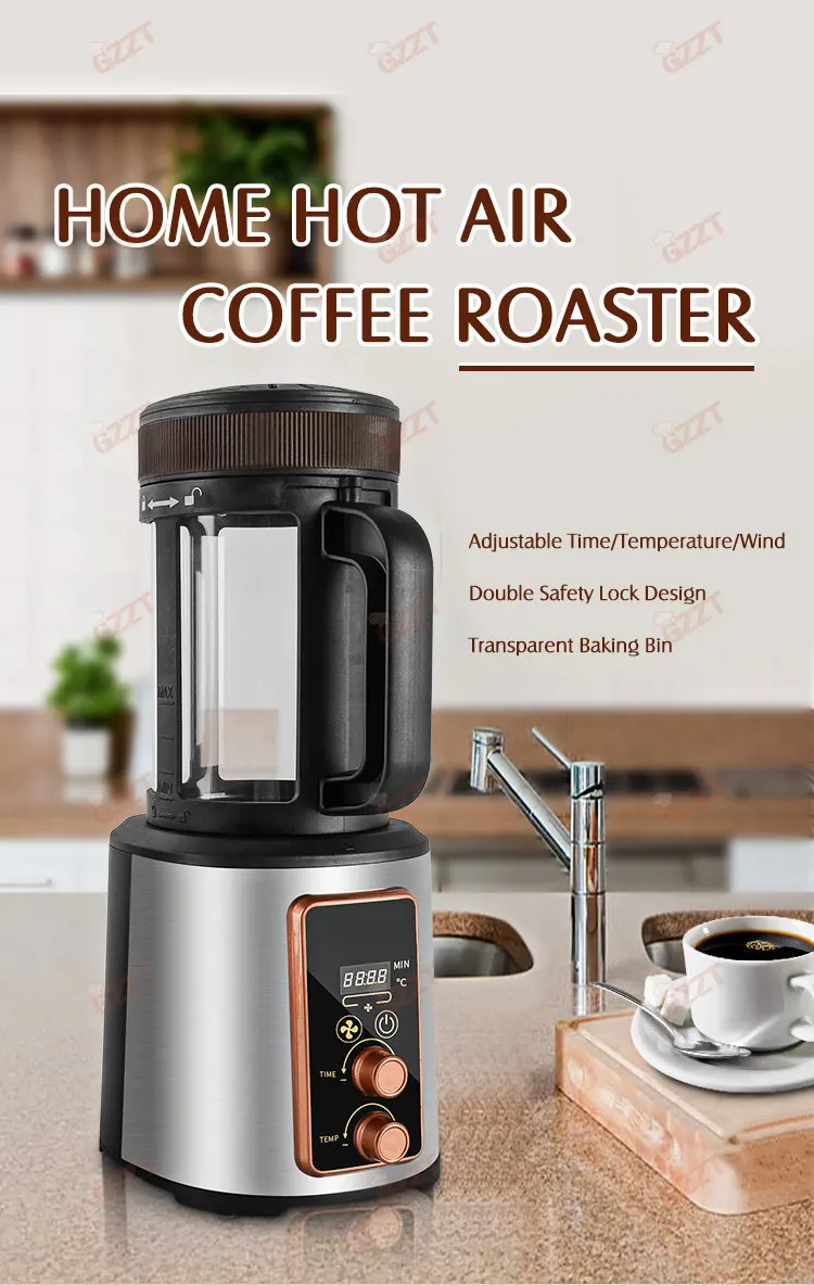 Home Hot Air Coffee Roaster - 400g, Double Safety Lock