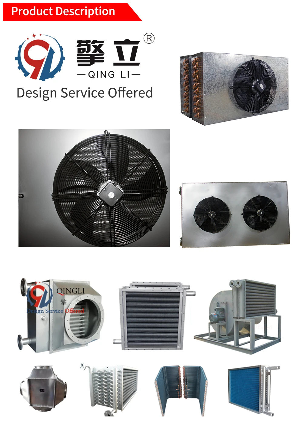 Refrigerator Fin Type Air Cooled Condenser Coil with Fan for HVAC ...