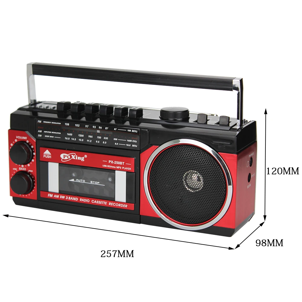 Old Style Desktop Cassette Player With Am Fm Sw 3 Band Radio Px-250bt ...