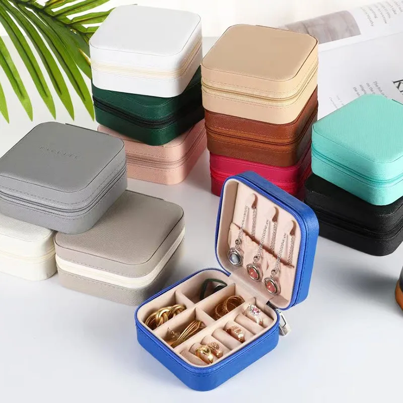 Custom Small Pu Leather Jewelry Box Rings Earrings Storage Organizer ...