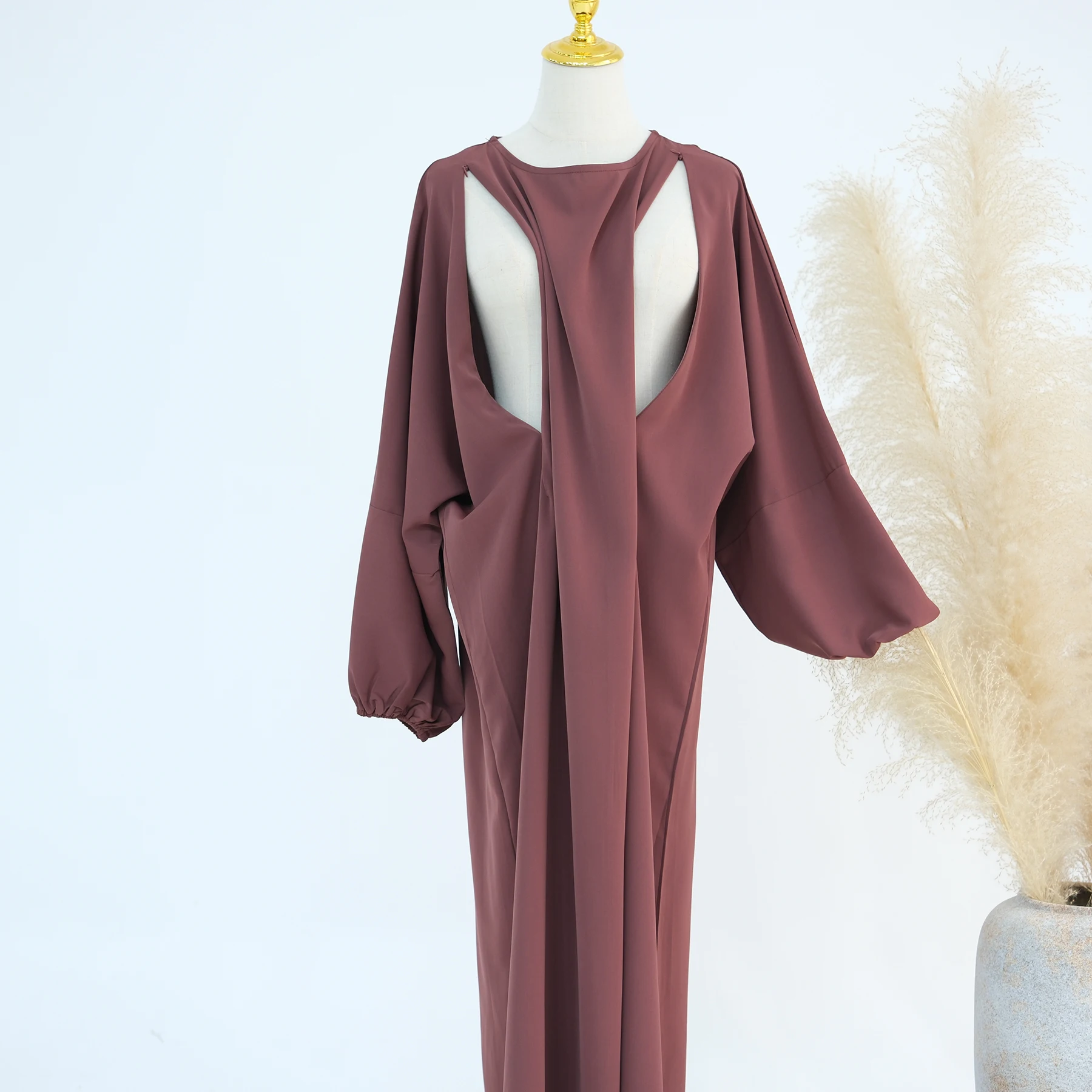 Womens Dresses Soft Nida Nursing Mother Abaya With Side Zip Front ...