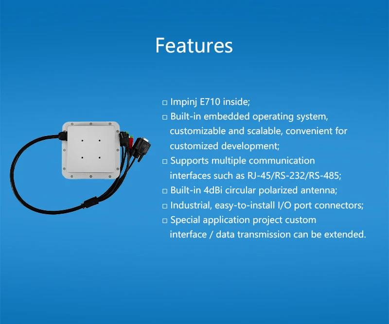 Integrated Rfid Reader, Impinj E710 Inside, 4dBic Circular Polarization ...