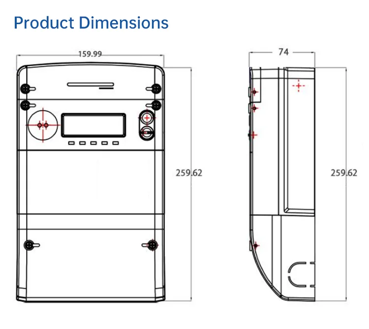Smart Electric Keypad Token Energy Meter Three Phase STS System Prepaid ...