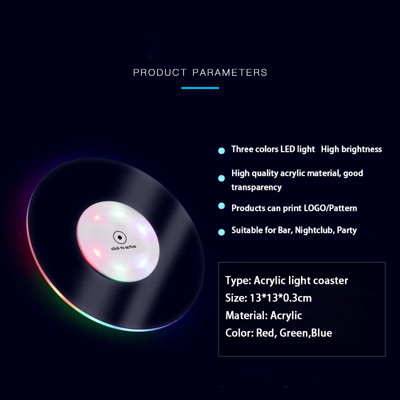 Nicro Led Acrylic Light Up Stickers Bar Ktv Table Bottle Flash ...