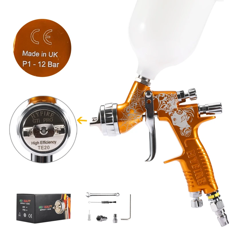Original Hyfire Git Pro Lite Golden1.3mm Nozzle Spray Gun Paint Gun ...