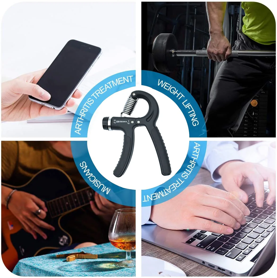 Adjustable Hand Grip Kit Exerciser And Finger Power Set - Buy ...