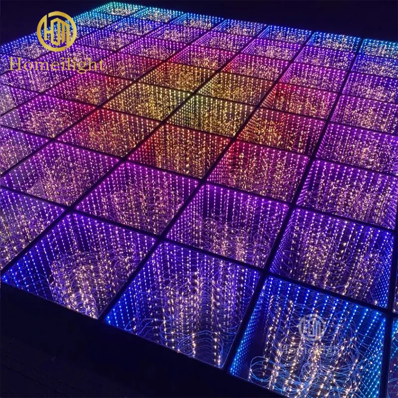 3D Starry Dance Floor - LED Star Mirror Dance Tile for Events