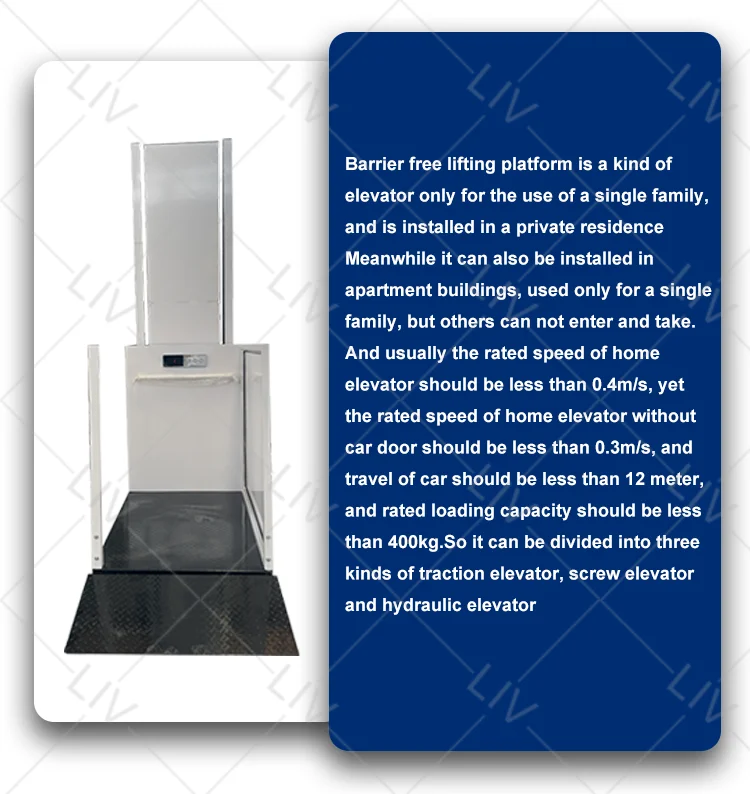 Vertical Barrier Free Lift Platform Elevators DIY