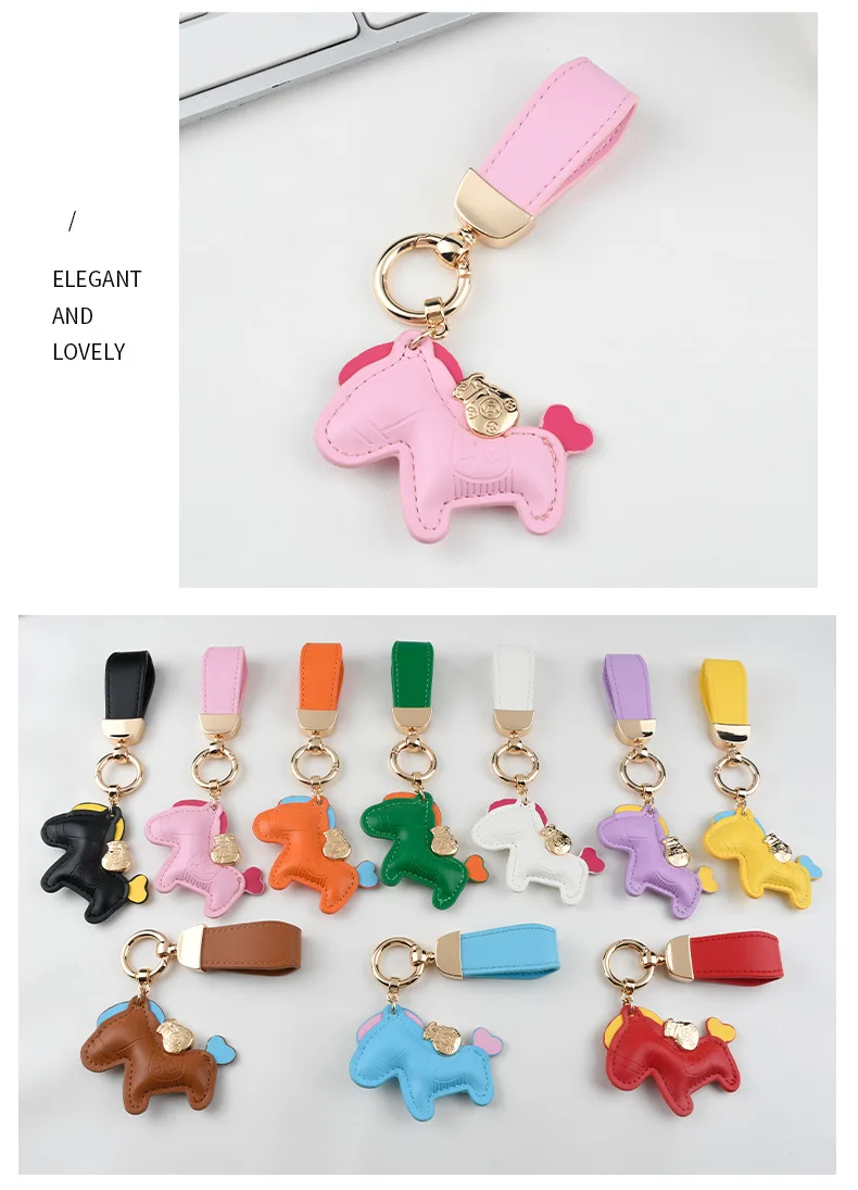 Leather Key Pendant Bulk Cartoon Handmade Pony Bag Adornment Female ...