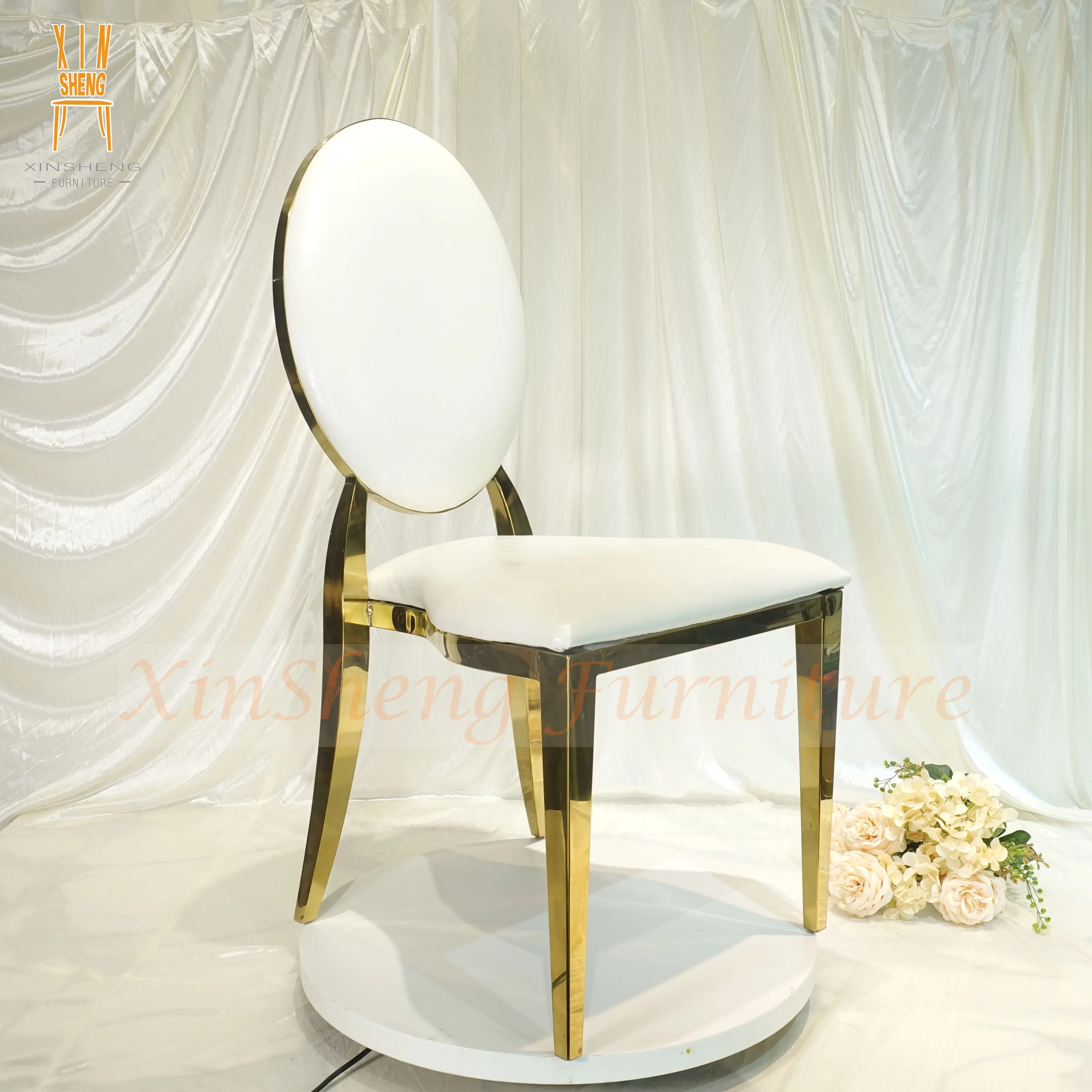 Luxury Event Round Back Design Gold Party Stainless Steel Hotel Wedding ...