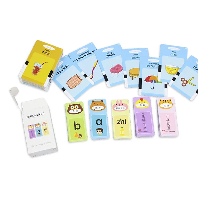 Custom Cardboard Kids Learn Flash Cards Printed Memory Cards Toy Animal ...