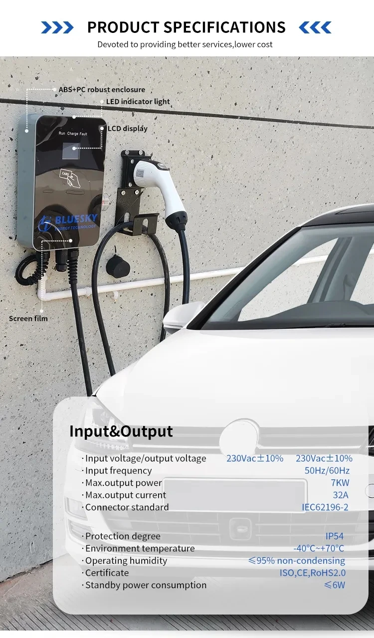 22kw Ev Fast Charger Wallbox Electric Car Ev Charging Station Ac Ev ...