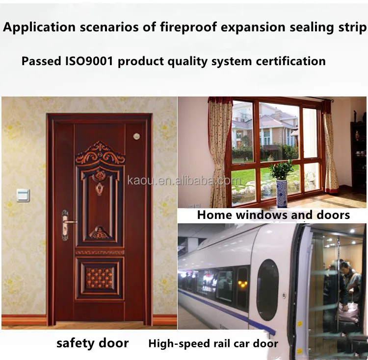 Adhesive Backed Graphite Intumescent Strip Fire Door Smoke Seal Flame ...