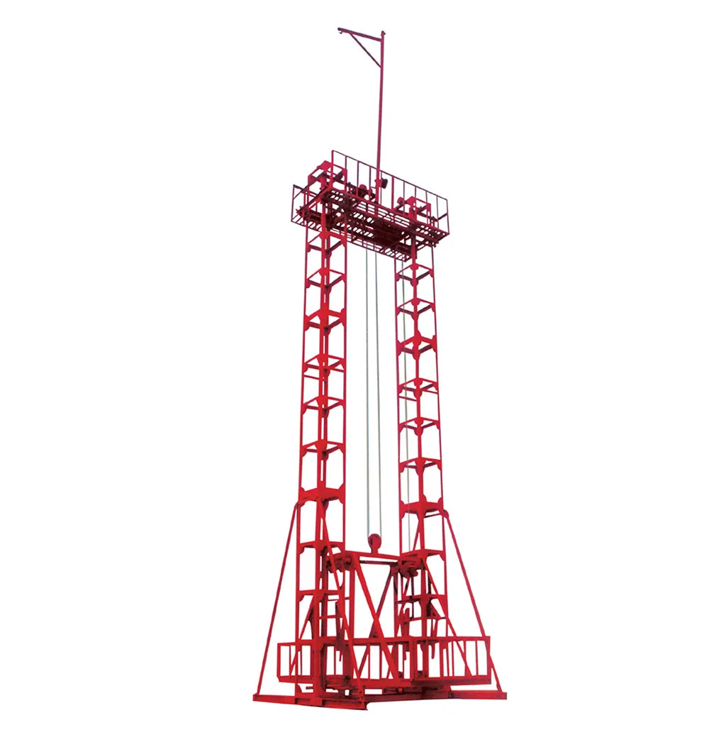 Installation of simple portable building material elevator construction ...