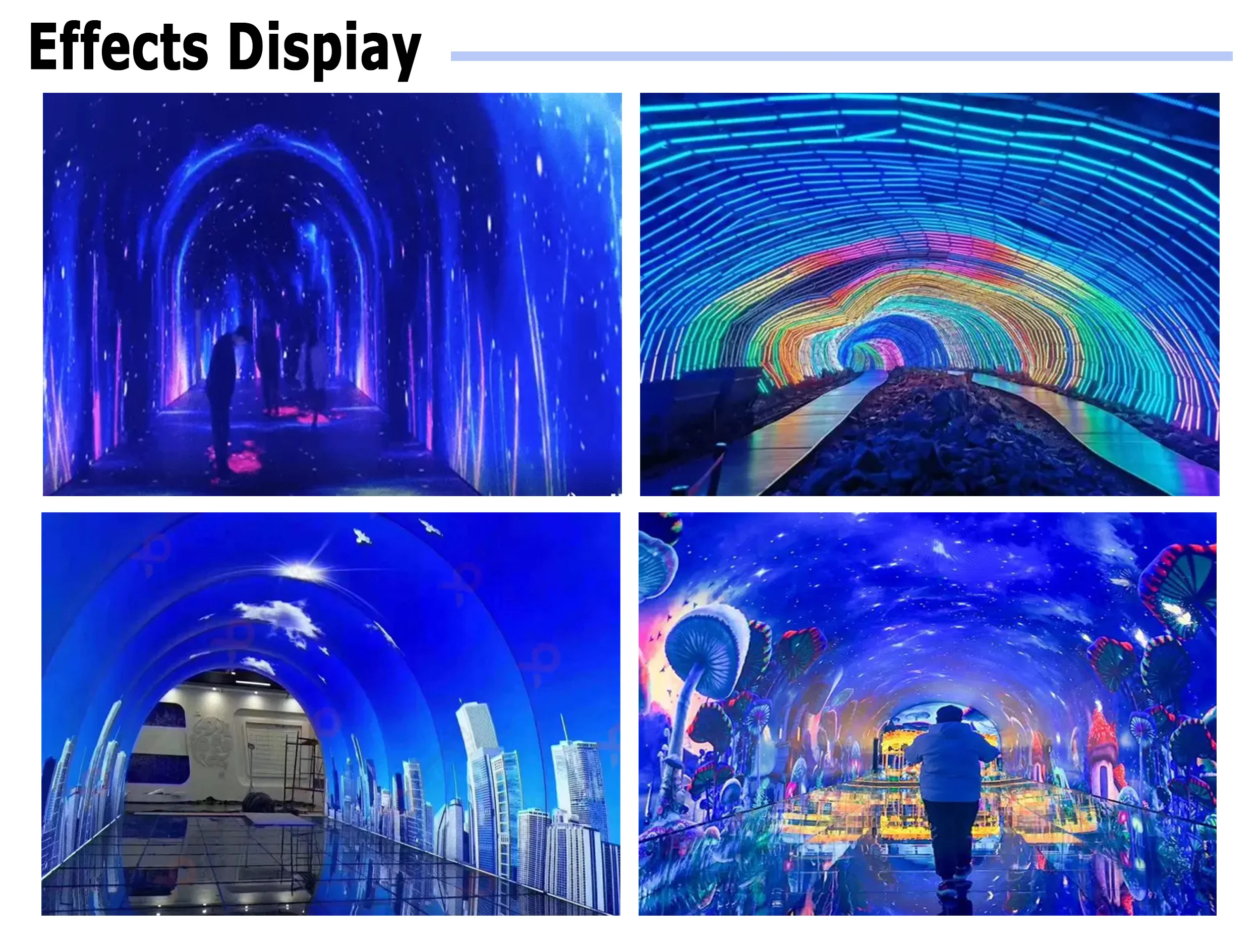 3D Immersive Tunnel - Interactive 360 Wall Projection System
