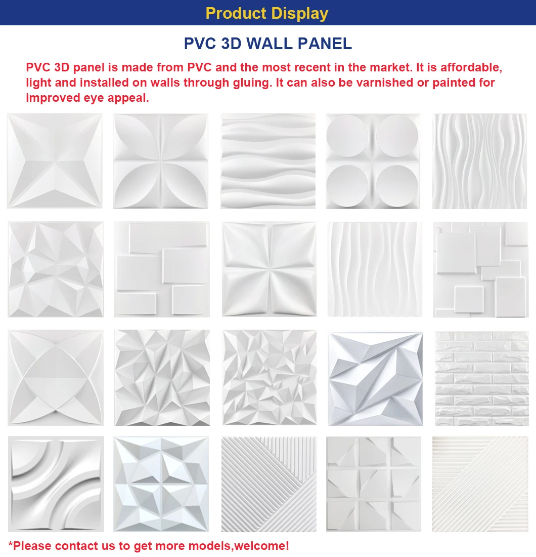 Modern Home TV Background Waterproof PVC 3D Wall Panels for Indoor ...