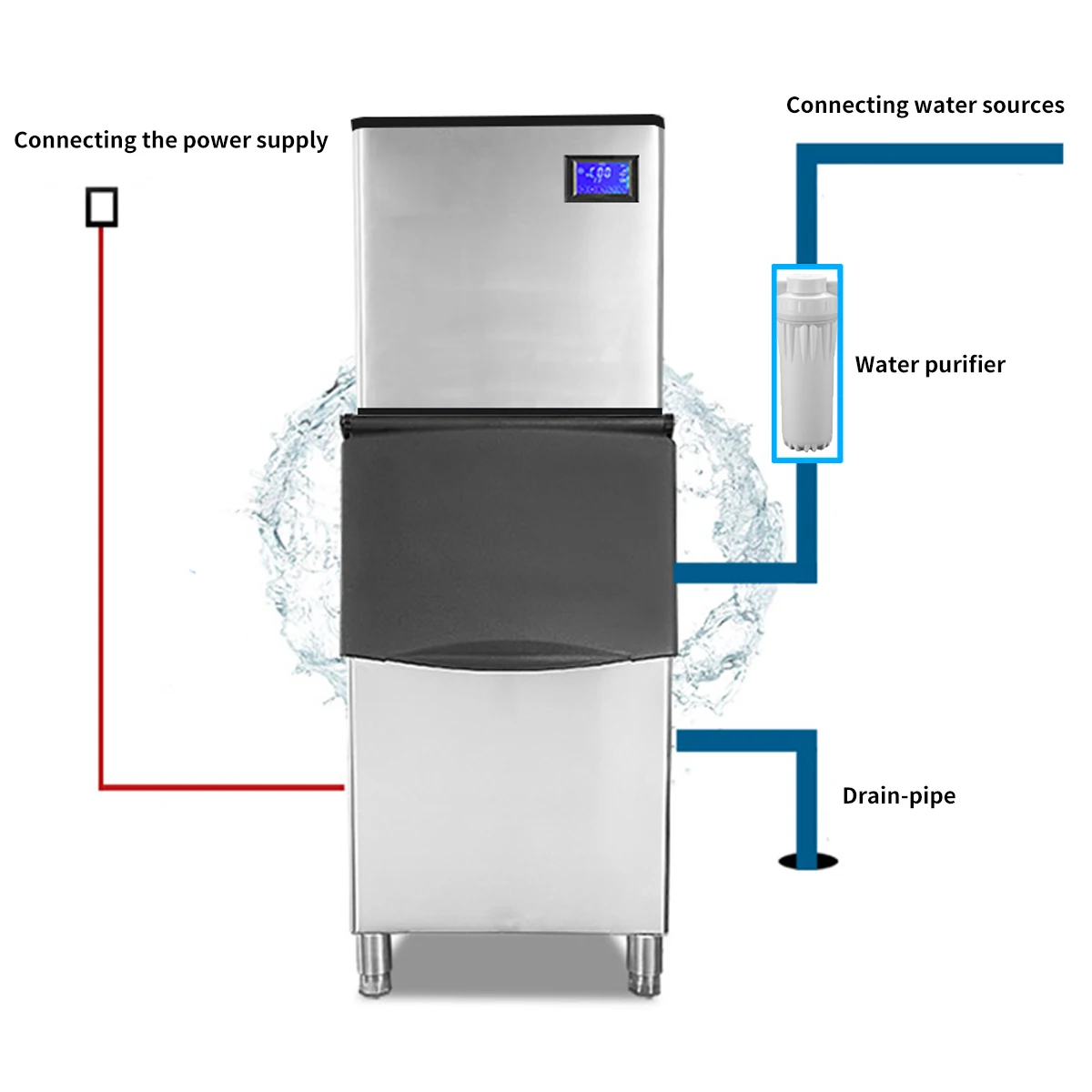 200kg 300kg 500kg High Output Commercial Ice Maker Making Machine Block ...