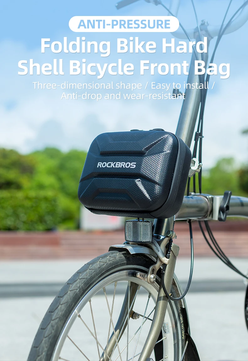 ROCKBROS Waterproof Bicycle Front Handlebar Bike Bag Hard Shell Front ...