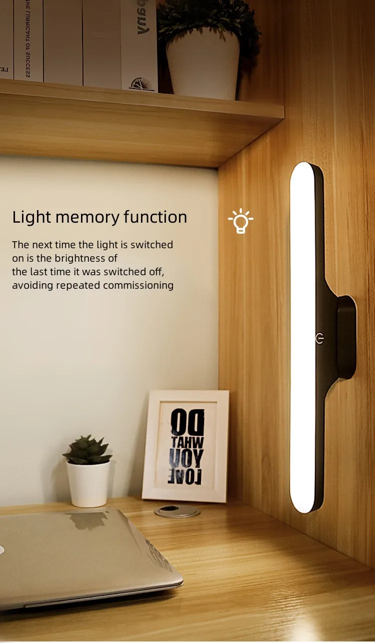Magnetic Desk Lamp Hanging Wireless Touch For Study Reading Stepless ...