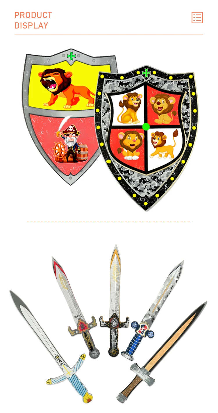 2023 Children's Eva Foam Medieval Joust Dual Dragon Sword & Shield ...