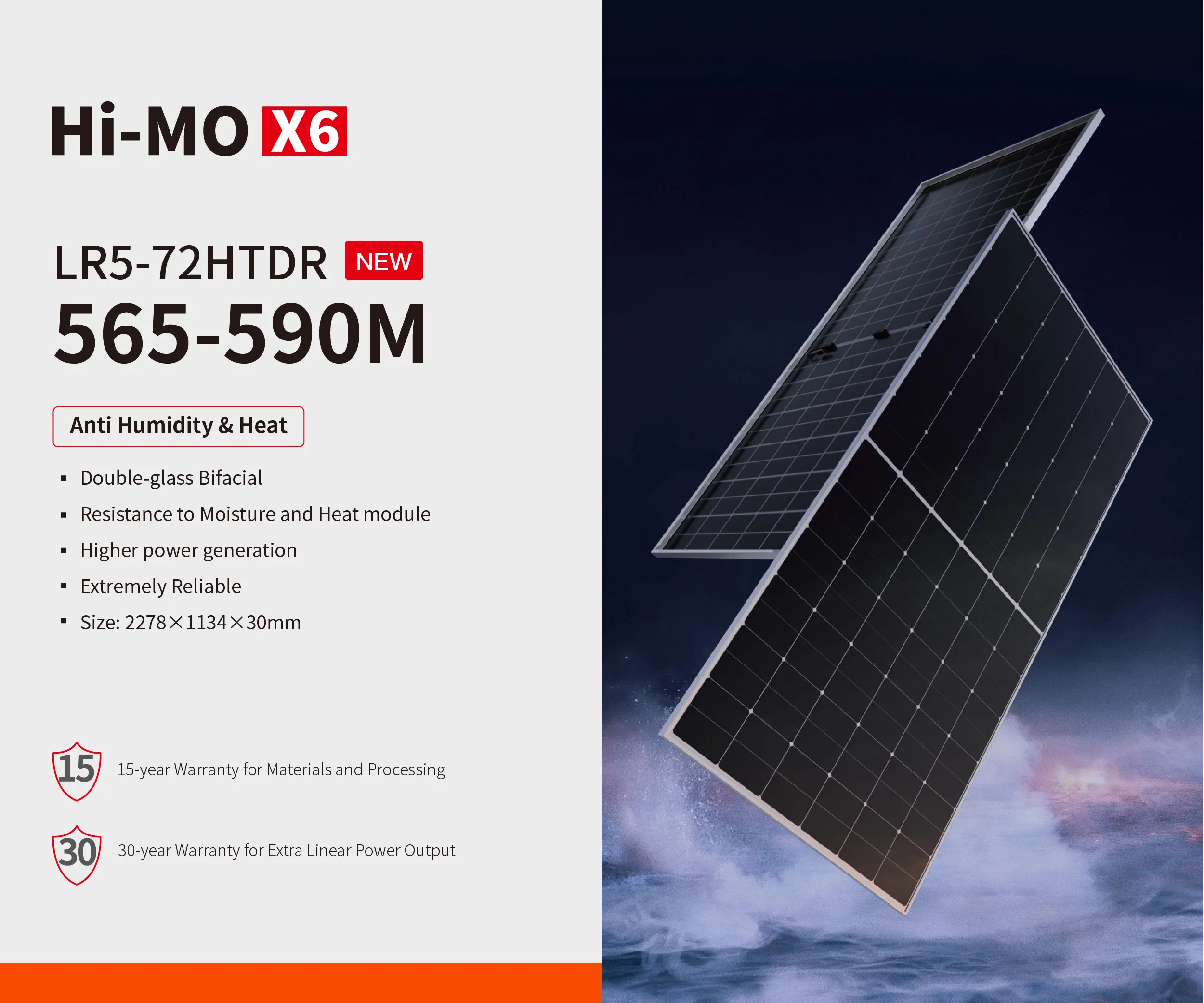 New Longi Solar Hi-mo X6 Double Glass Anti Humidity & Heat Pv Module ...