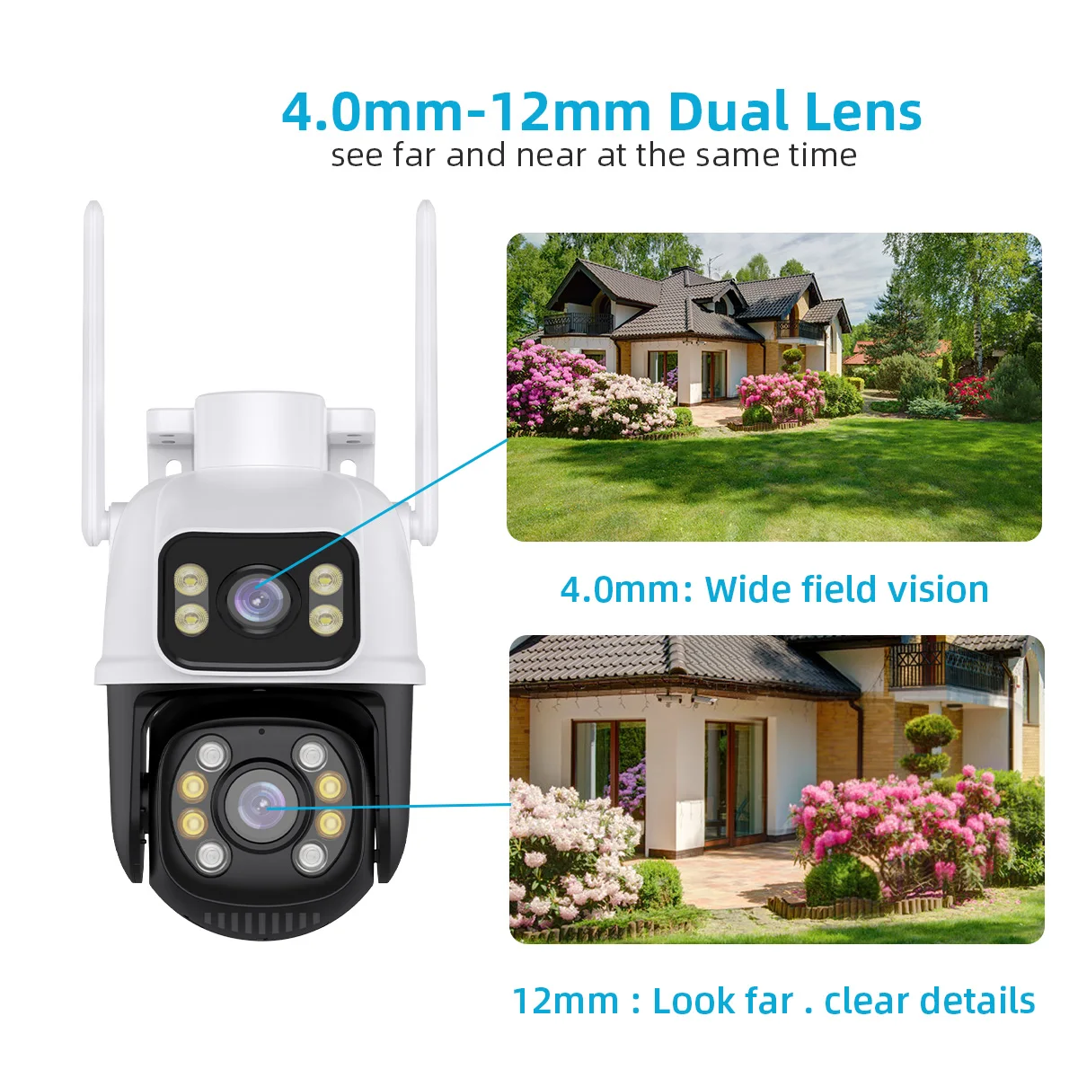 Icsee 6MP Dual Lens Wifi Camera with Auto Tracking & Night Vision