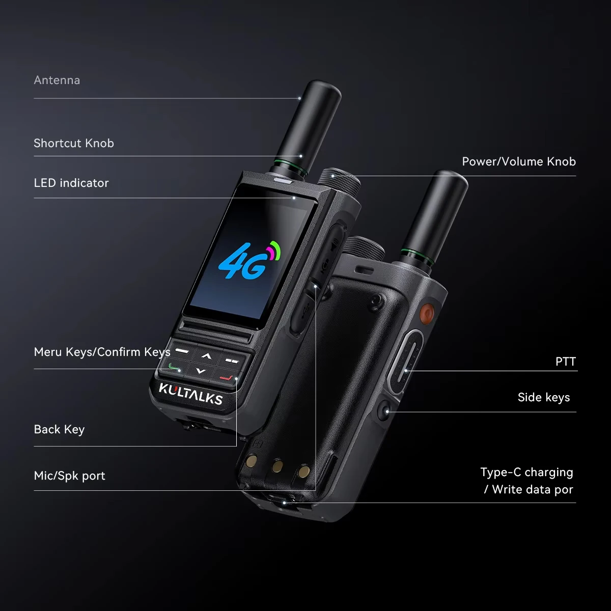 4G Push to Talk Waki Taki 100km Radio Walkie Talkie Long Range ...