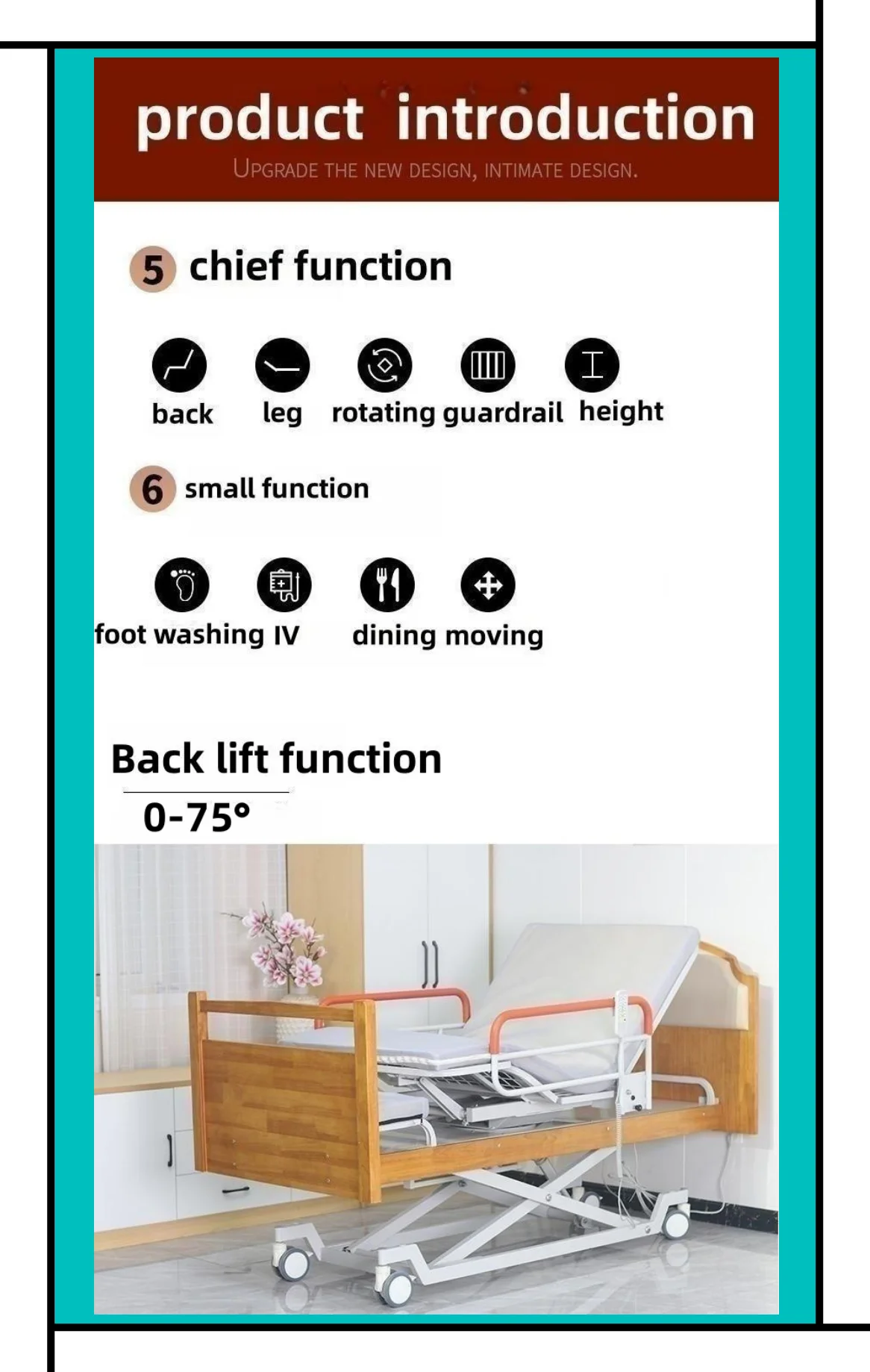 Luxury Home Care Electric Rotation Bed,Hospital Electric Adjustable ...