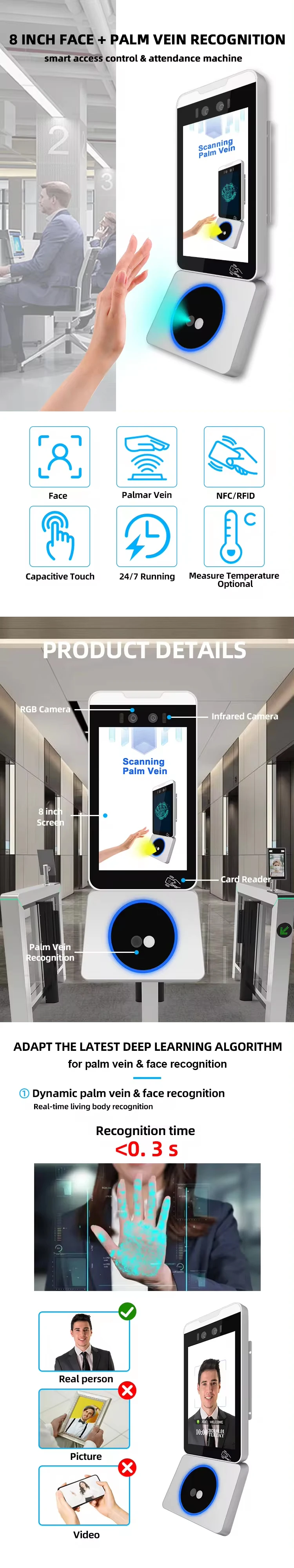 Palm Vein Scanner Module - Biometric Access Control Device