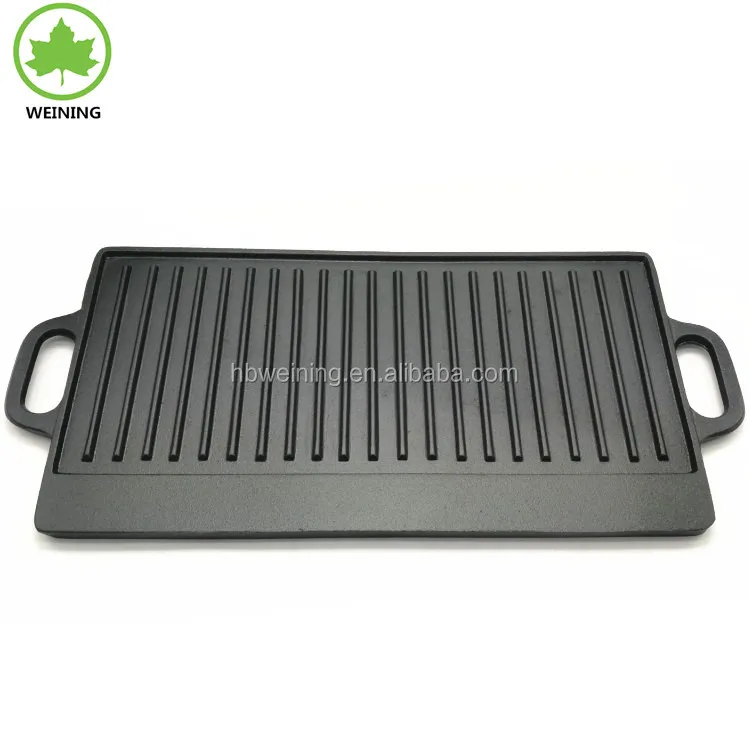 Cast Iron Reversible Grill With Handle For Double Sided Grill Pan ...
