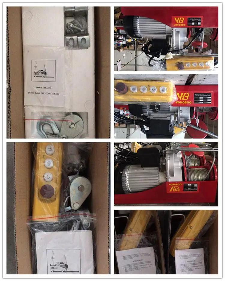 Mini Electric Hoist Wire Rope Hoist Pa800 800kg,220v/230v,Single Phase ...