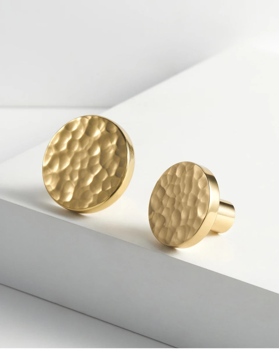 Nurlin Solid Brass Hammer Pattern Cabinet Handle Handmade Knocking ...