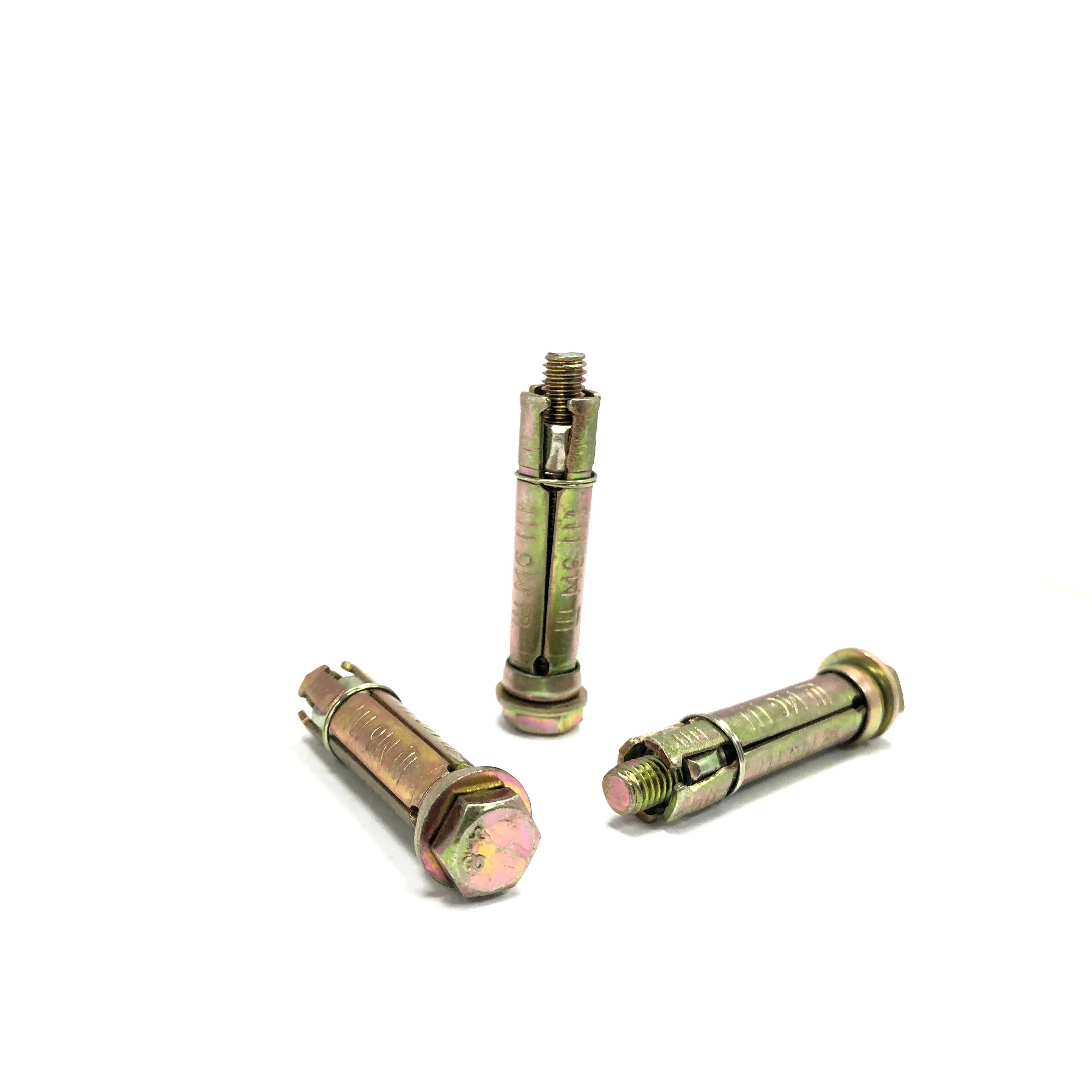 4pcs Carbon Steel Sleeve Anchor Bolt Heavy Duty Shields Yellow Zinc ...