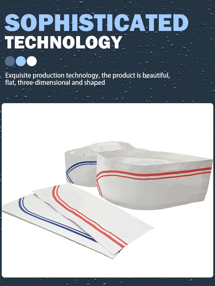 Forage-cap Paper Chef Hats For Men Paper Disposable Soda Jerk Paper-cap ...