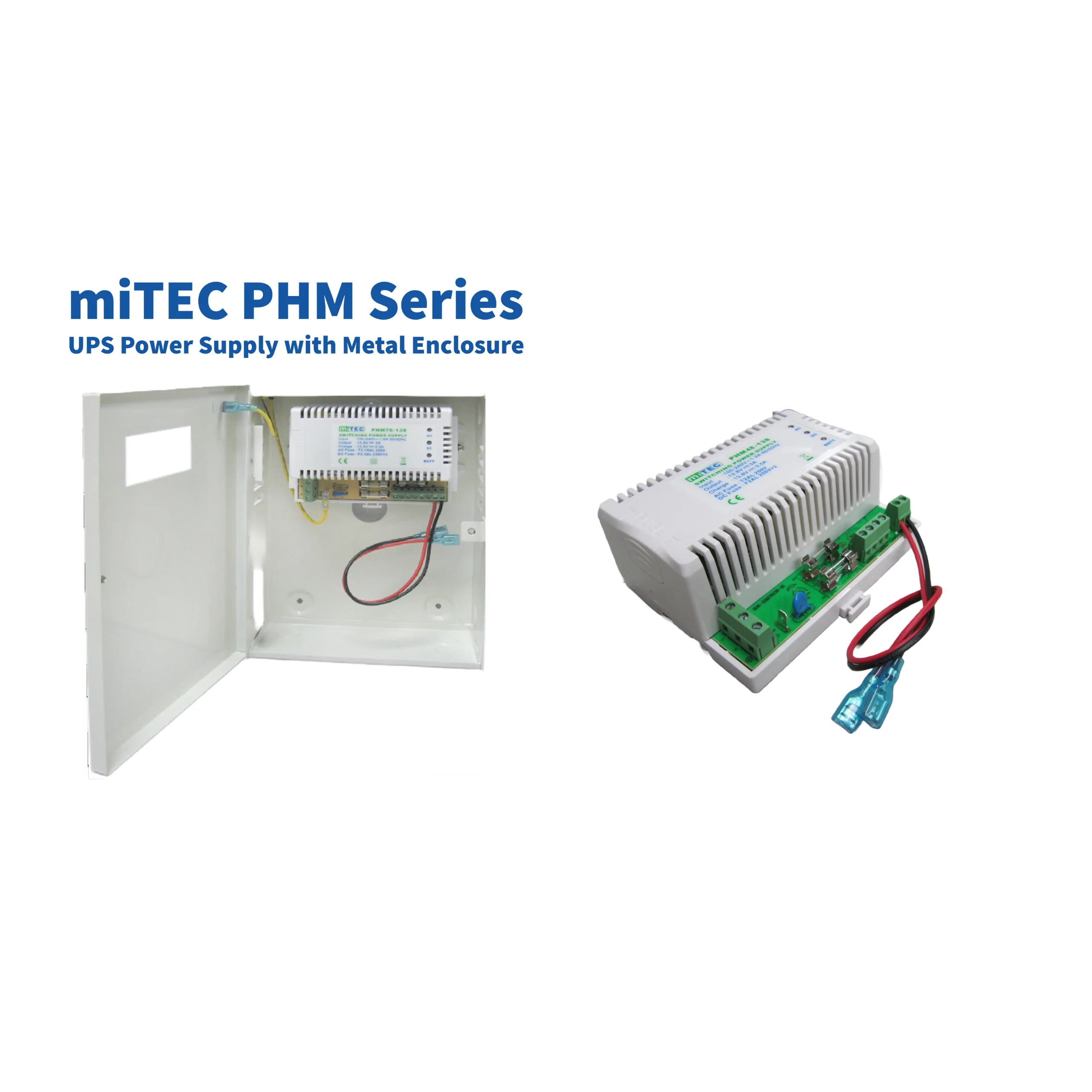 Mitec AC DC 13.8V 27.6V Metal Enclosure UPS for Security