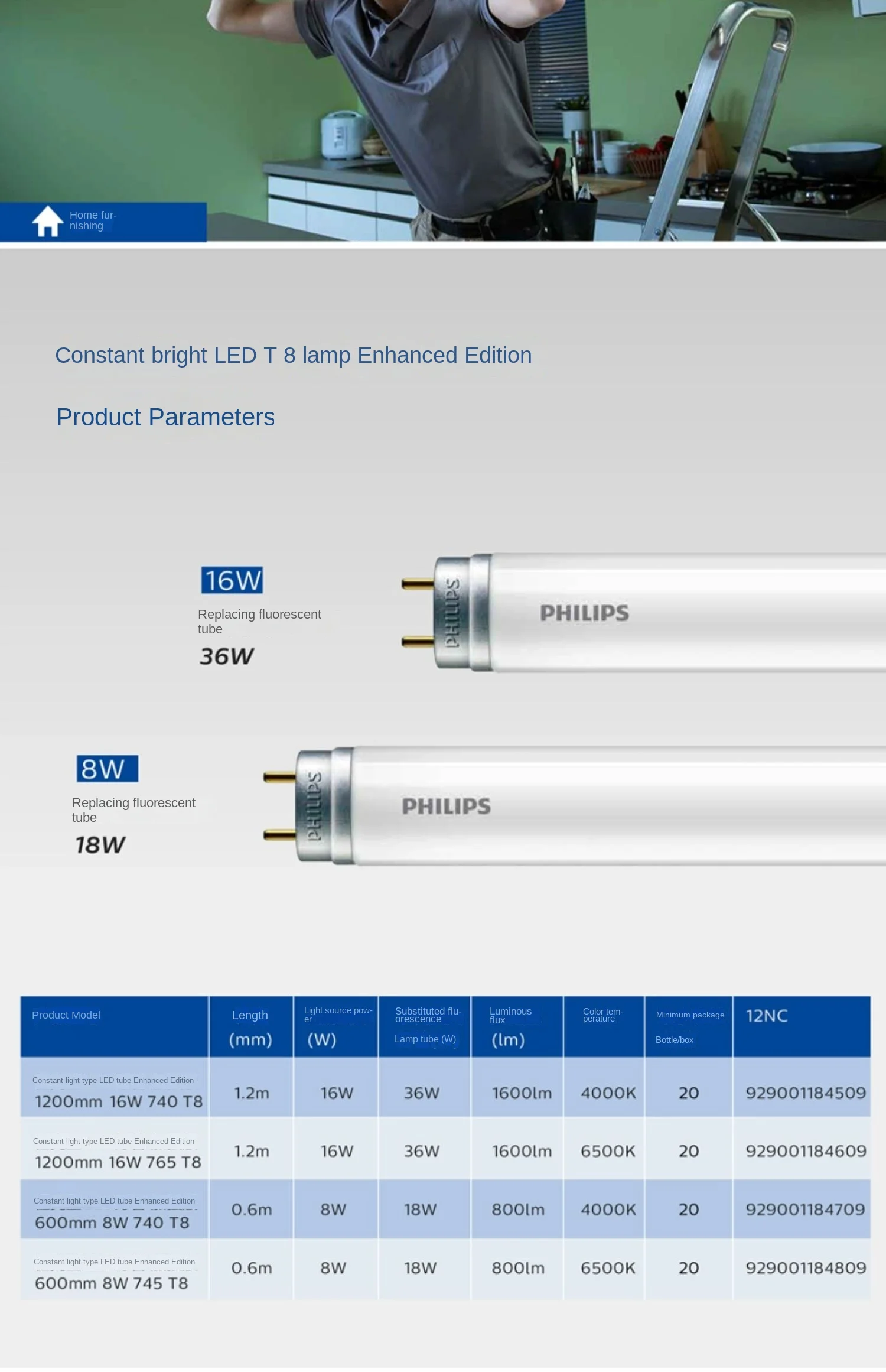 Philips T5t8 Fluorescent Tubes - Long-Lasting, Efficient Light