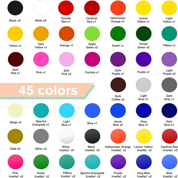 Xuangou Diy Assorted Colors Craft Permanent Self Adhesive Vinyl Sheets ...