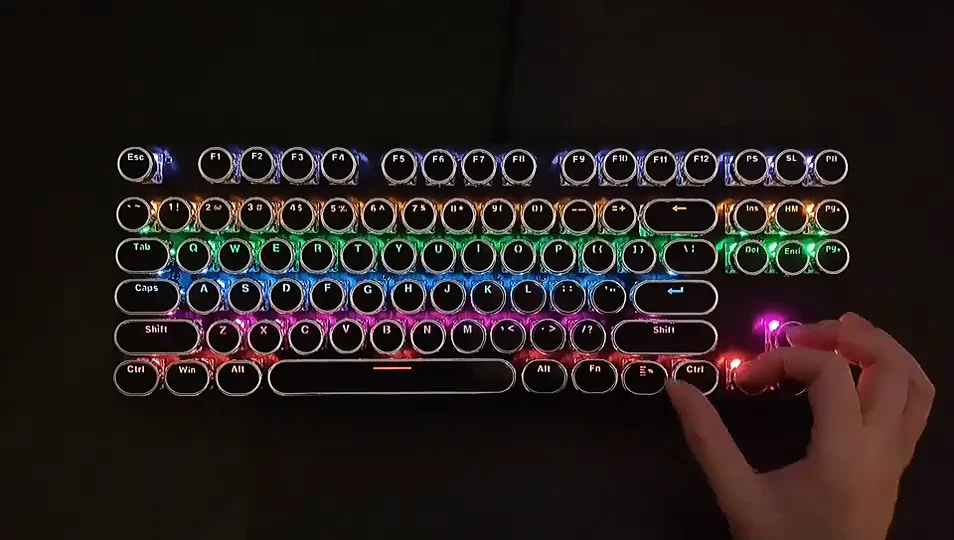 Hot Selling Rgb Translucent Cyan Axis Mechanical Gaming Keyboard Usb ...