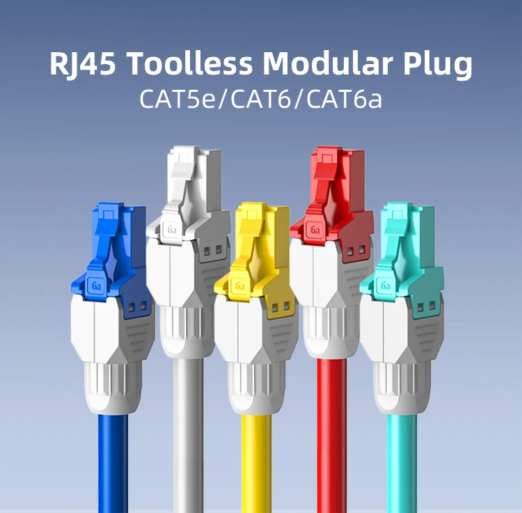 Rj45 8p8c Toolless Cat.6 or Cat.6a Tool Free Plug Cat5e Cat6 Rj45 ...