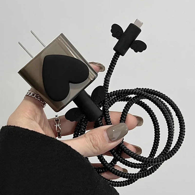 Cute Love Heart Cable Protector - Kawaii USB Charging Head