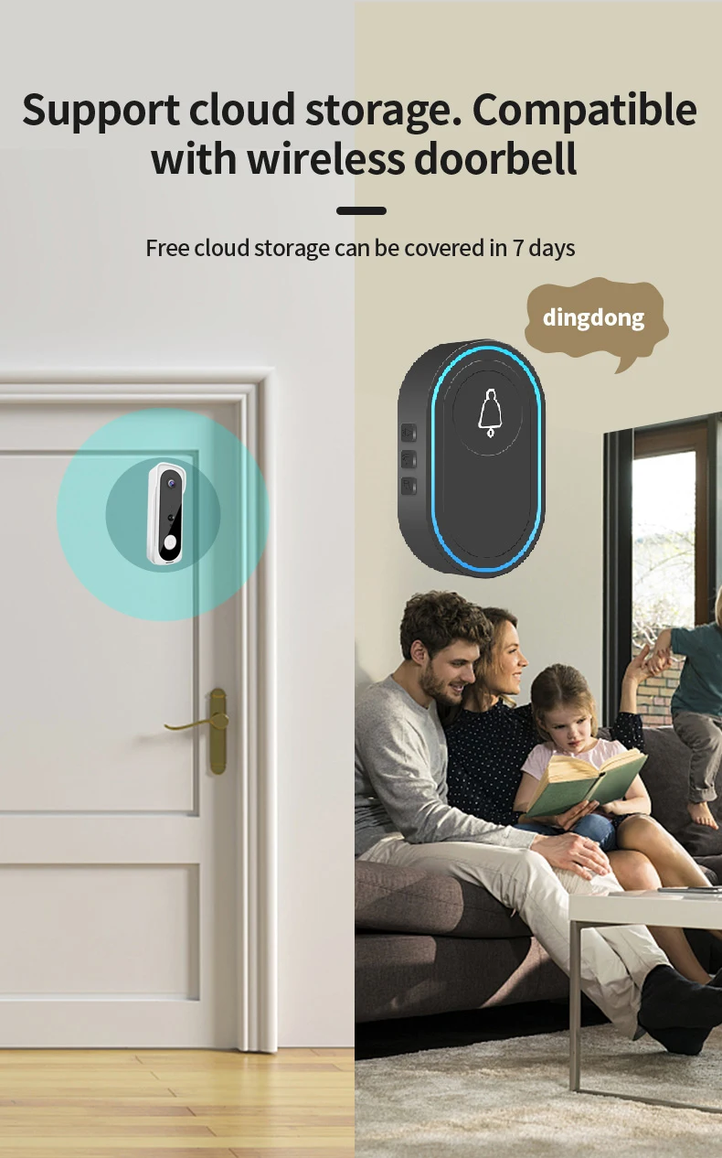 Long Wireless Distance Tuyasmart Smartlife App Hd Tuya Smart Ring 433mhz Wireless Doorbell ...