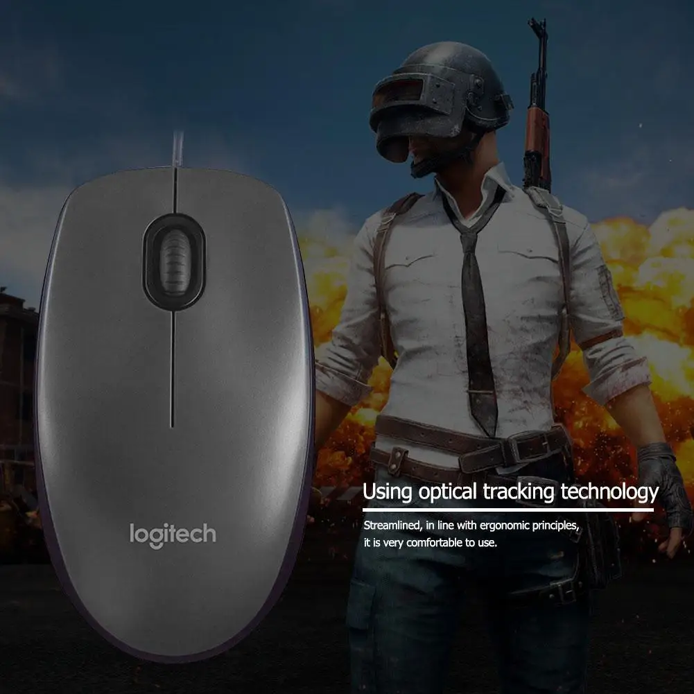 Logitech M90 Usb Wired Mice Plug And Play Optical Ergonomic Design For ...