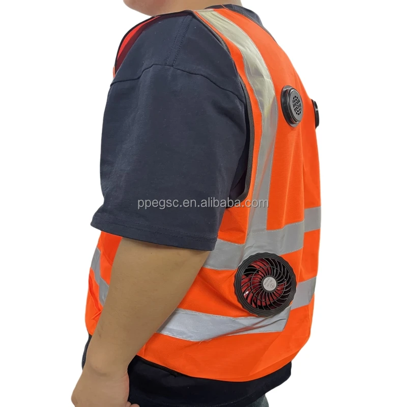 Men's Summer Cooling Reflective Strip Vest Zipper Nylon Sun Protection ...