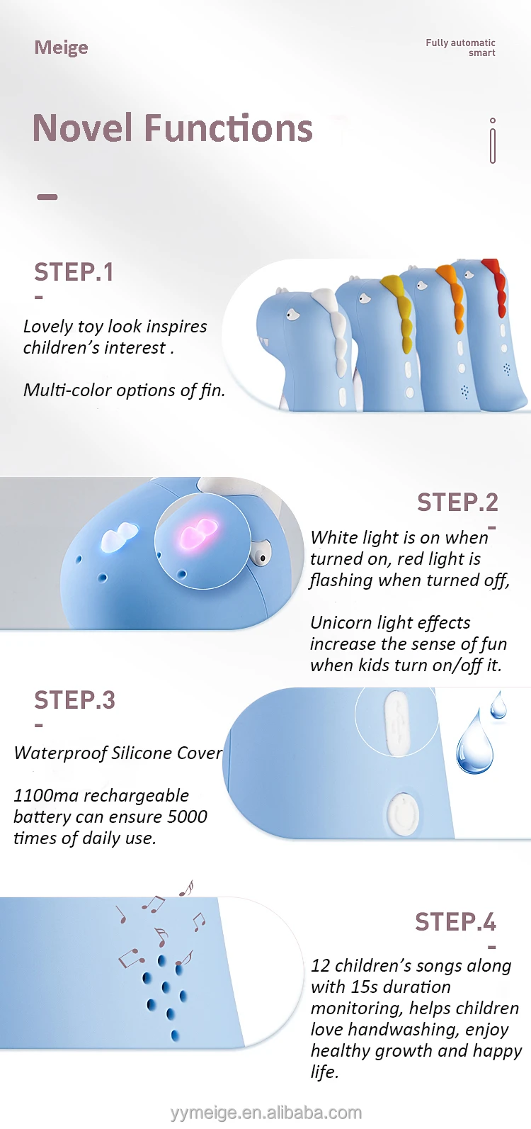 Meige 2022 New Electric Suitable For Children Cute Dinosaur Design ...