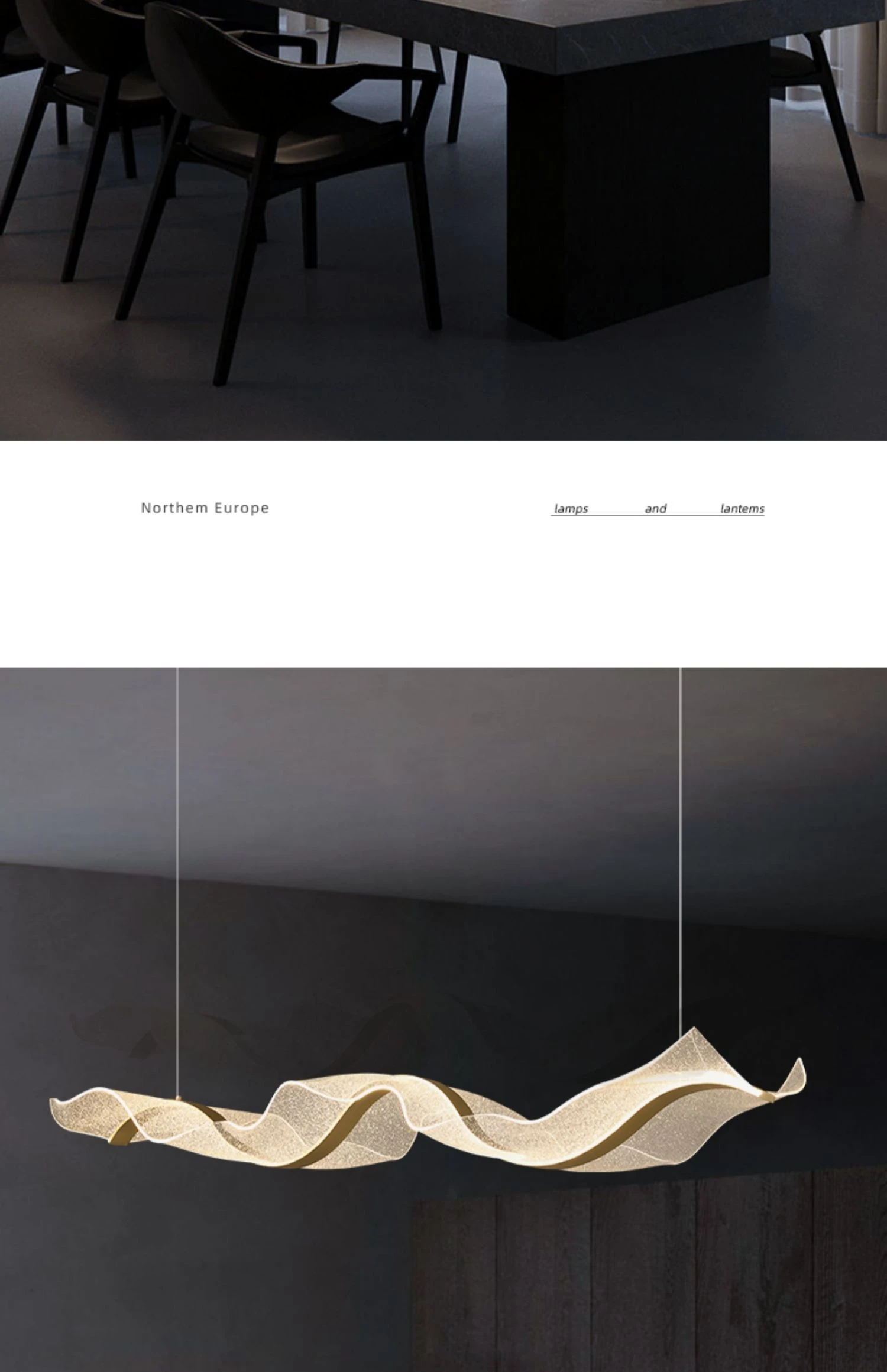 Streamers Shape Modern Luxury Lamp Decoration Hanging